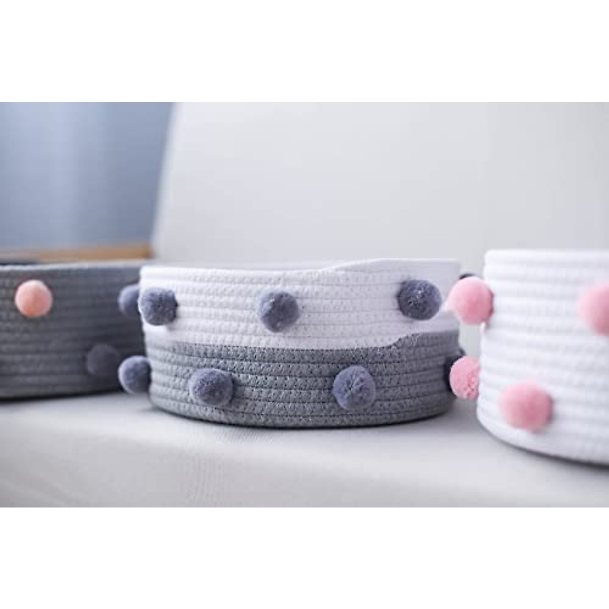 Toy Cosmetics Pet Cat Basketable Cotton Woven Storage Basket Simple Cotton Table Deduction Box Storage Box