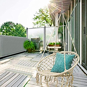 Mertonzo Hammock Swing Chair for 2-16 Years Old Kids,Handmade Knitted Macrame Hanging Swing Chair for Indoor,Bedroom,Yard,Garden- 230 Pound Capacity