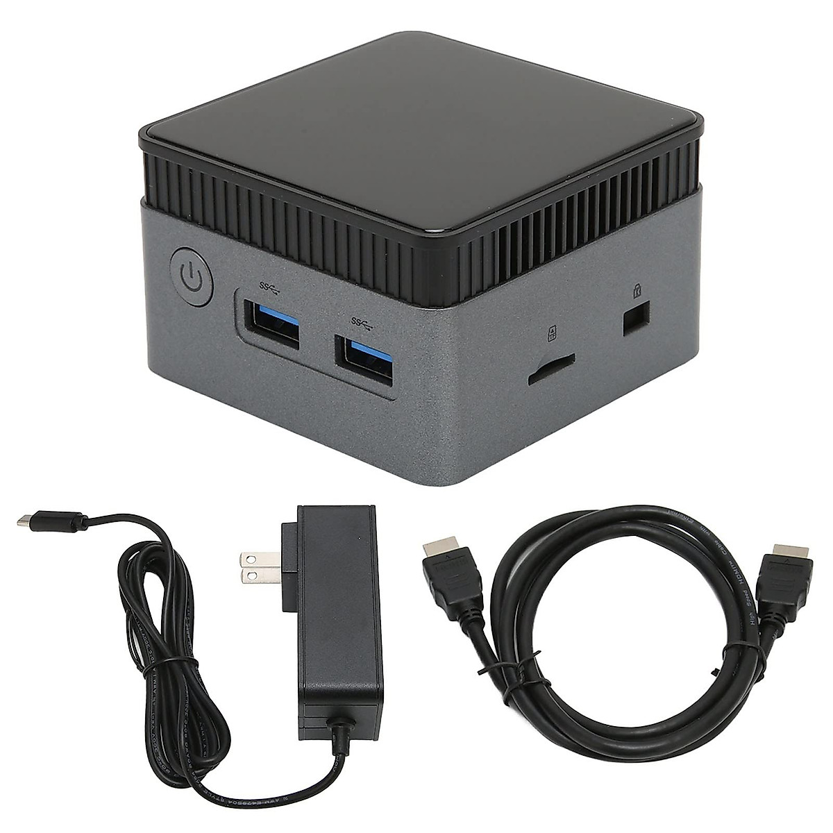 Minicomputer M.2 SSD Nvme 2242 USB3.0 LAN Stable Data Transfer Quad Core 4K Home Notebook 8G+128G US Plug