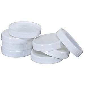 Wide-Mouth Reusable Plastic Lids for Canning Jars, 8 Count, Mainstays (3.62" dia x .75" H)