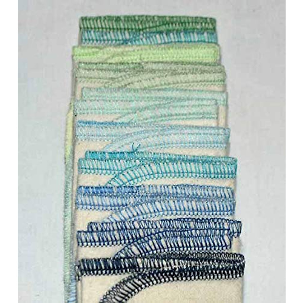 Gina's Soft Cloth Shop 1 Ply Organic Cotton Flannel Paperless Towels 11x12 Inches Set of 10 Blues and Greens