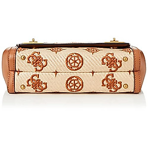 GUESS Katey Flap Shoulder Bag Natural/Cognac One Size