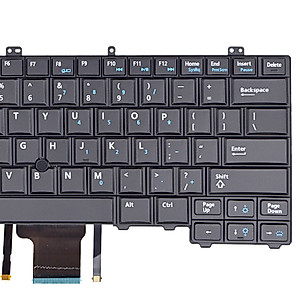 SUNMALL Backlit Keyboard Replacement with Pointer and Backit Compatible with Dell Latitude 14 7000 E7440 E7240 E7420 Series Black US Layout