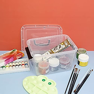 Kiddream 6 Liter Plastic Clear Storage Boxes, Small Storage Bin Totes with Lid Set of 4