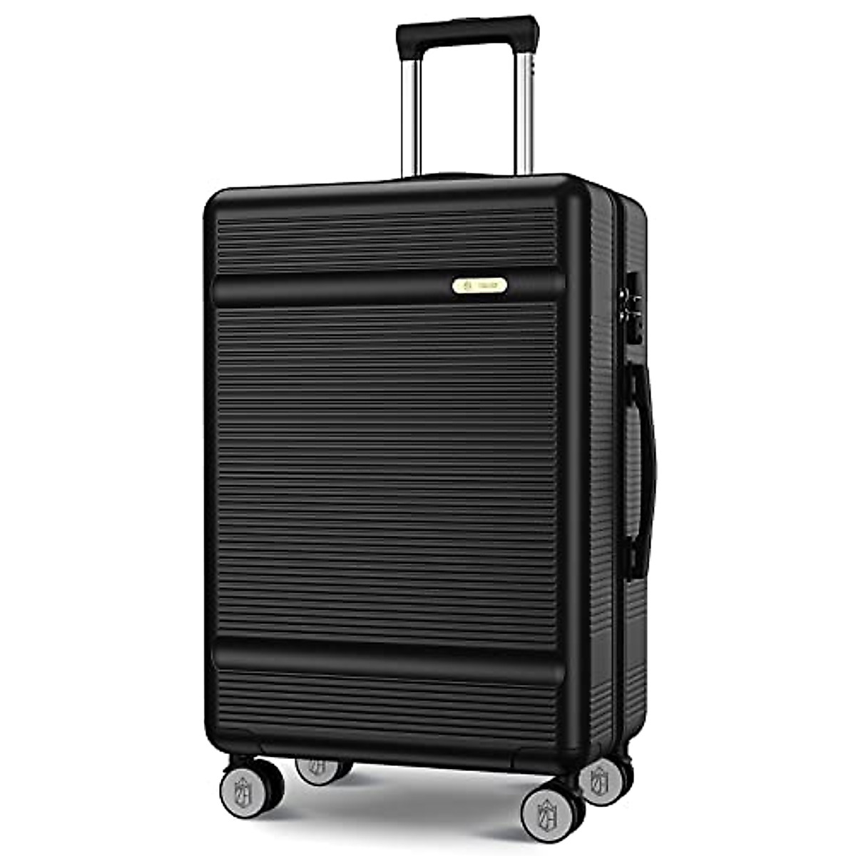 Zitahli Luggage, Expandable Suitcase Checked Luggage, Hardside Luggage with TSA Lock Spinner Wheels YKK zippers, 28in (Black)
