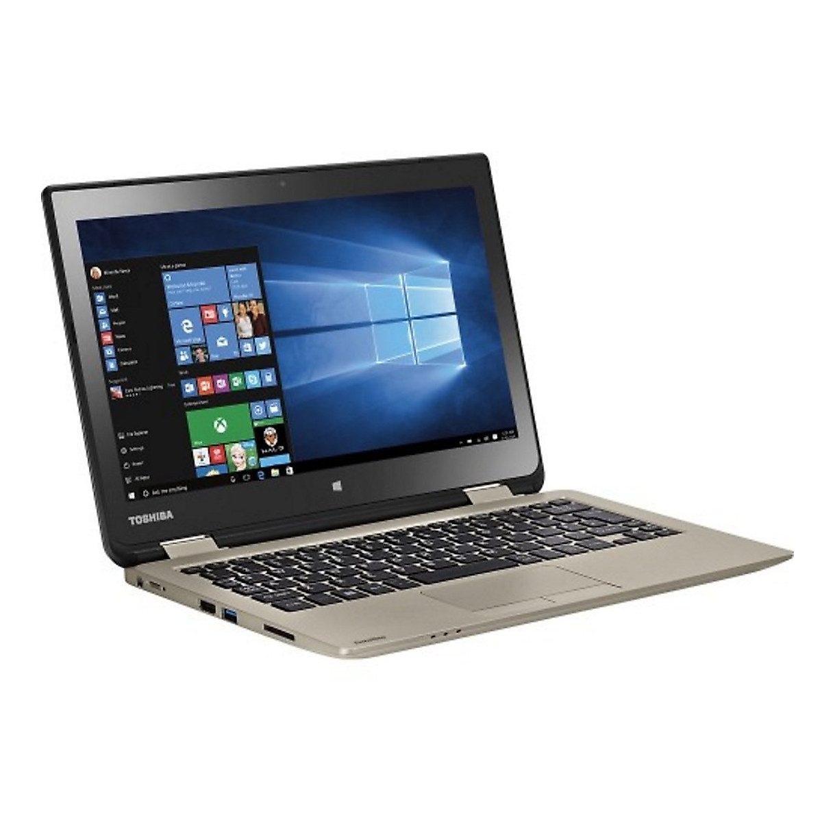 Toshiba Satellite Radius 11 L15W-B1208X 11.6" Laptop, Touchscreen, 2-in-1, Windows 10 Home, Intel Pentium N3540 Processor, 4GB RAM, 500GB HD, Satin Gold
