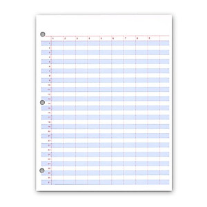Ampad Evidence Data Pad, Size 8-1/2 x 11, 9 Columns, 31 Numbered Horizontal Lines, 20 Pound Paper, 3 Hole Punched, 50 Sheets (22-206)