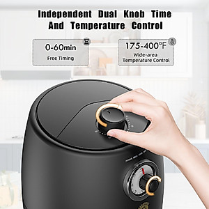 Dragonball Air Fryer 2 QT, Retro Air Fryer With Quick Set Time, Small Air Fryer For Two People, Non Toxic, Nonstick And Dishwasher-Safe, Mini Air Fryer 2 Quart, BlACK