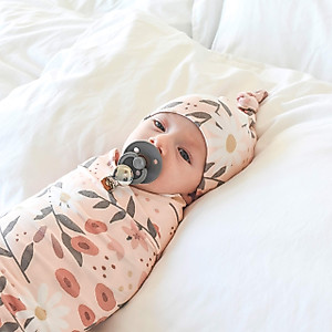 Village Baby Extra Soft Top Knot Hat: Peach Posey