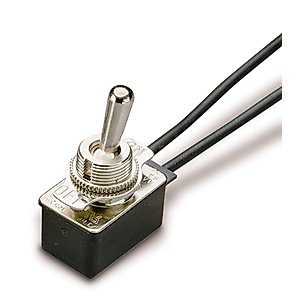 Gardner Bender GSW-18 Heavy-Duty Electrical Toggle Switch, SPST, ON-OFF, 8 A/125 V, 6 inch Wire Terminal,Silver - ⅓ HP/125 V AC, 10 A/125 V AC