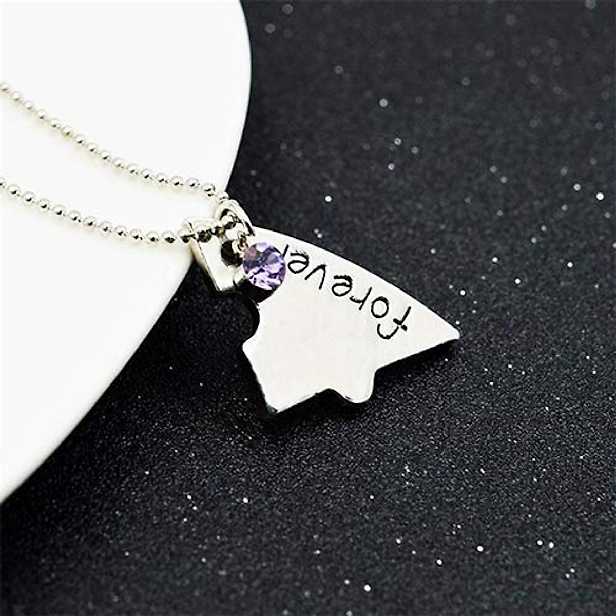 MileHouse Fine Necklace for Girls,4Pcs/Set Best Friend BFF Friendship Puzzle Rhinestone Heart Matching Necklace