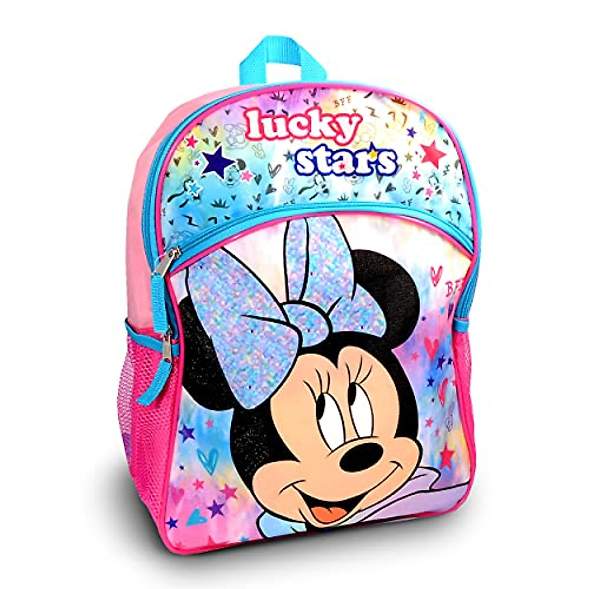 Walt Disney Studio Minnie Mouse Backpack With Lunch Box For Girls, Kids ~ 5 Pc Bundle With 16Inch Minnie School Bag, Lunch Box, Stickers, And More (Minnie Mouse School Supplies)