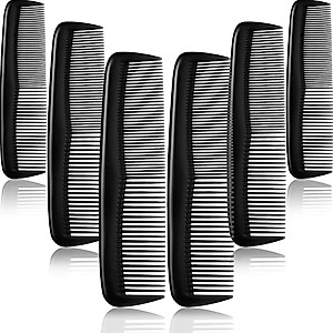 12 Pieces Hair Combs Set Pocket for Women and Men, Fine Dressing Comb,Plastic (Black)