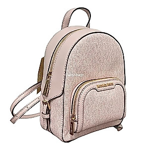 Michael Kors Jaycee XS Mini Convertible Backpack MK Signature Crossbody (Powder Blush)