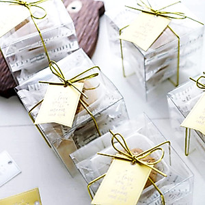 Yesland 100 Pcs Clear Favor Boxes - 2 x 2 x 2 Inch Small Transparent Gift Boxes Individual Macaron Box - Chocolate Bomb Packaging for Wedding, Party, Baby Shower Favors, Bridal Shower