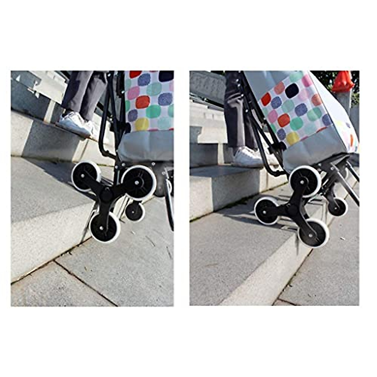 Shopping Trolley on Wheels Multi Function Shopping Cart Trip Portable Elderly People Can Be Folded with Chair Lever Car Trolley Storage Hand Trucks,Brown ,