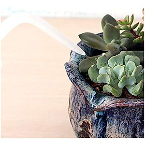 Mkono 2 Pack Watering Can, 250ML and 500ML Succulent Watering Bottle Plant Flower Squeeze Bottle Plastic Bend Mouth Safety Wash Bottle, Small and Medium, White