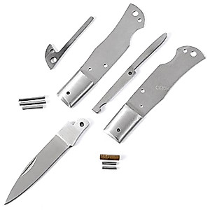 EZSMITH Knife Making Kit - Bobcat Lockback - DIY Folding Knife Series - (Parts Kit) - (No Handles) - (Gift Boxed) - (USA Design) - (by KnifeKits)