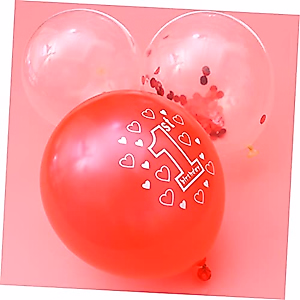 Abaodam 10pcs 1st Birthday Latex Balloon Number 1 Balloon One Party Balloons Bouquet Balloons for Kids Wreath Decor Baby 1 Month Balloon One Birthday Balloons Happy Birthday Child Filling