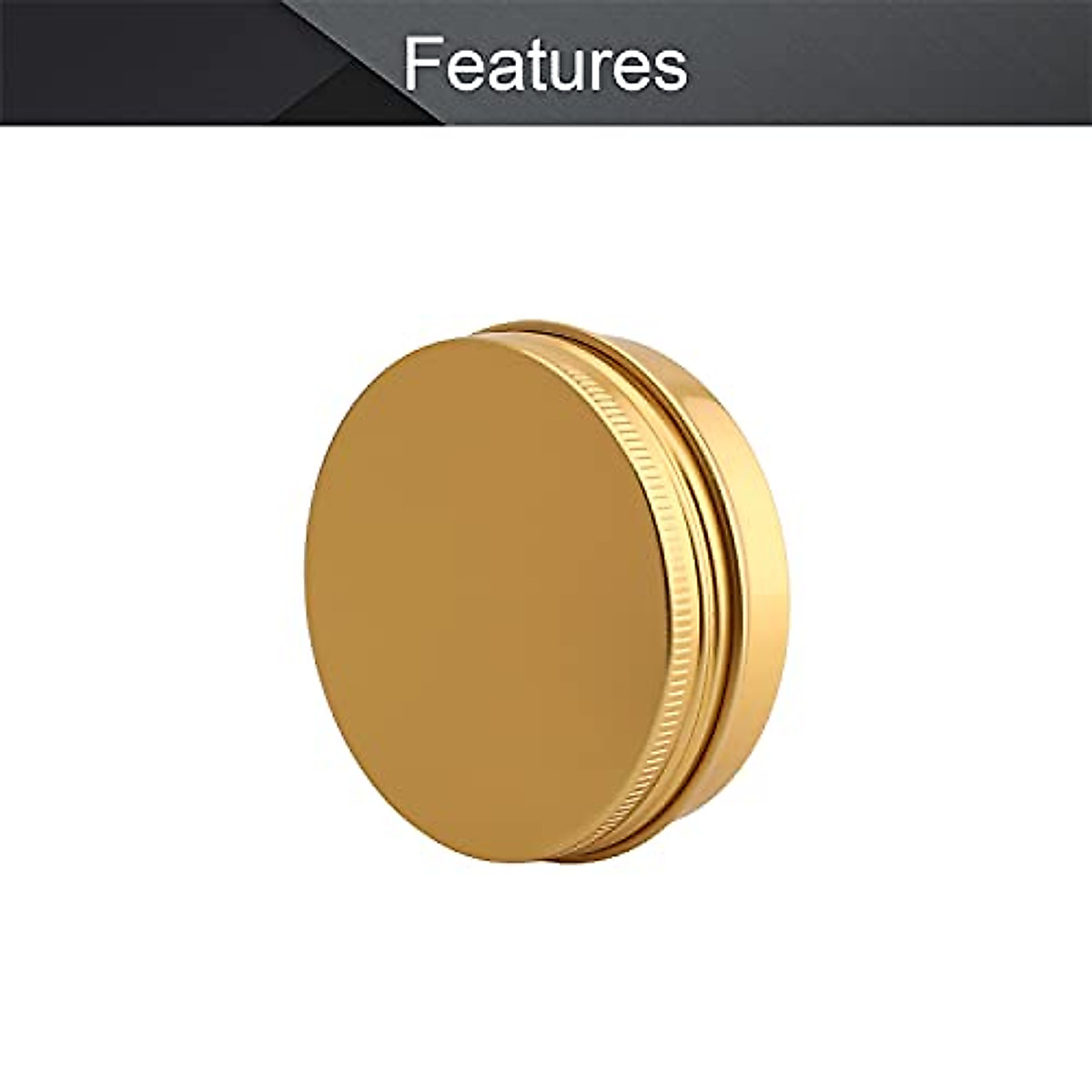 Othmro 6Pcs 2oz Metal Round Tins Aluminum Tin Cans Jar Refillable Containers 60ml Tin Cans Tin Bottles Containers with Screw Lid for Salve Spices Lip Balm Tea Candies Gold 68×25mm