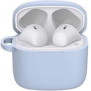 TOZO A3 Protective Silicone Case Shockproof Soft Skin Cover for TOZO A3 Earbuds with Front LED Visible and Keychain Blue