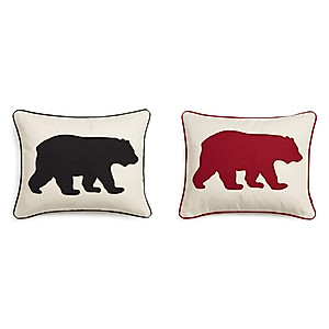 Eddie Bauer Bear Pillows (Black + Red)