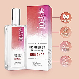 Instyle Fragrances | Inspired by Ralph Lauren's Romance | Women’s Eau de Toilette | Vegan, Paraben Free, Phthalate Free | Never Tested on Animals | 3.4 Fluid Ounces