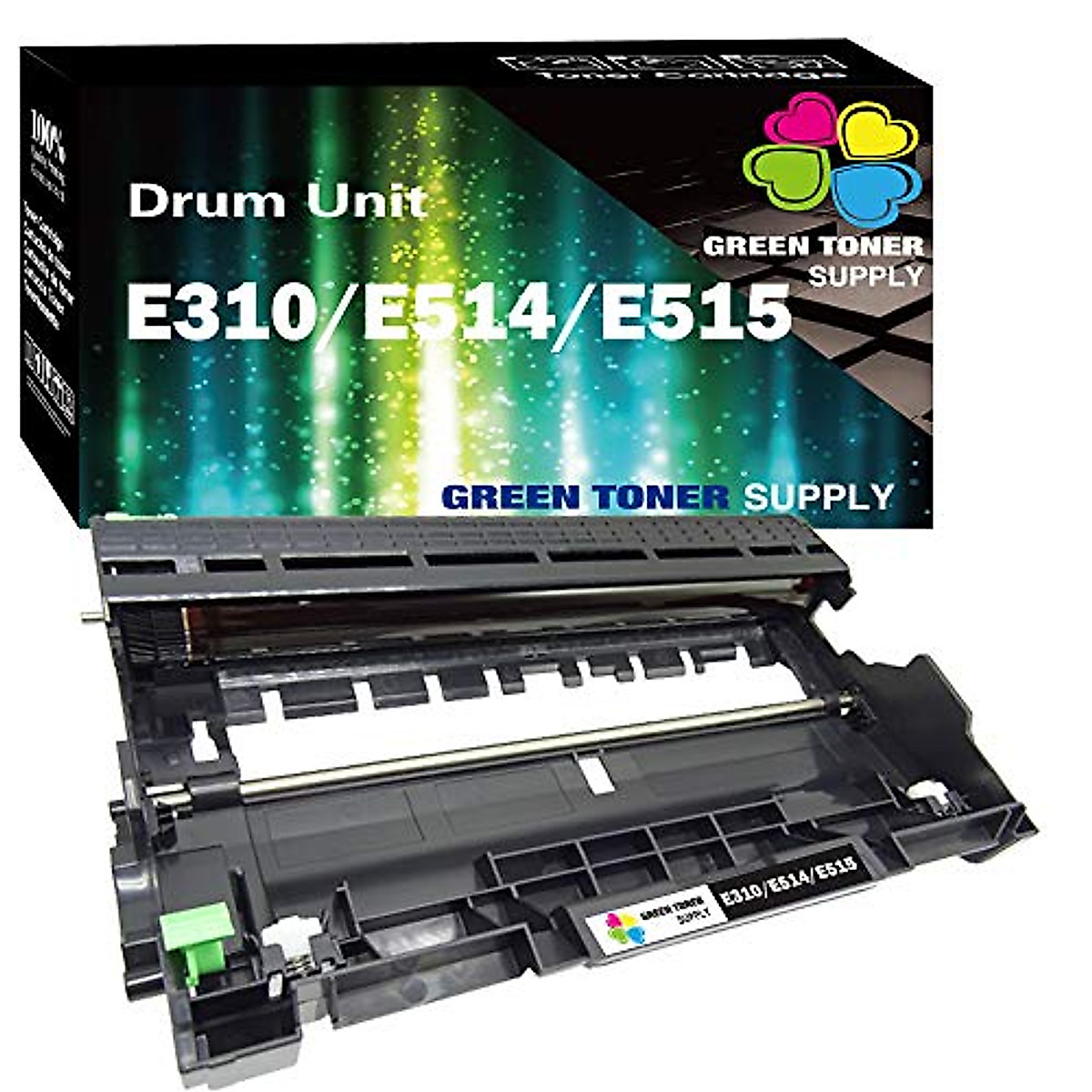 (Drum Only) Green Toner Supply 1-Pack Compatible E515 E514 E310 Drum Unit 1xDrum High Yield (12,000 Pages) Work for Dell E310dw E514dw E515dw E515dn Printer