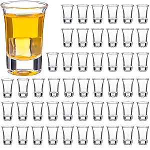 50 Pack Shot Glass Set with Heavy Base, 1.4 Ounce Clear Shot Glasses Round Shot Glasses Bulk for Whiskey Wine Liquor Vodka Birthday Party