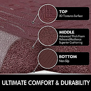 Anti Fatigue Kitchen Mat for Floor by DAILYLIFE, 3/4" Thick Kitchen Cushioned Mat, Standing Comfort Mat for Home, Office, Garage - Non-Slip Bottom, Waterproof & Easy-to-Clean (20" x 42", Burgundy)