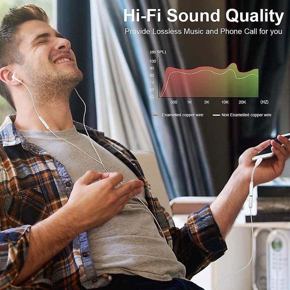 Veetone 3.5mm AUX Headphone Adapter, Lightning to 3.5mm, CSR Smart Chip, Stable Connection, Fast Transmission, Wide Signal Range, Supports 48 KHz, 26-bit Audio, HD Audio Decoding