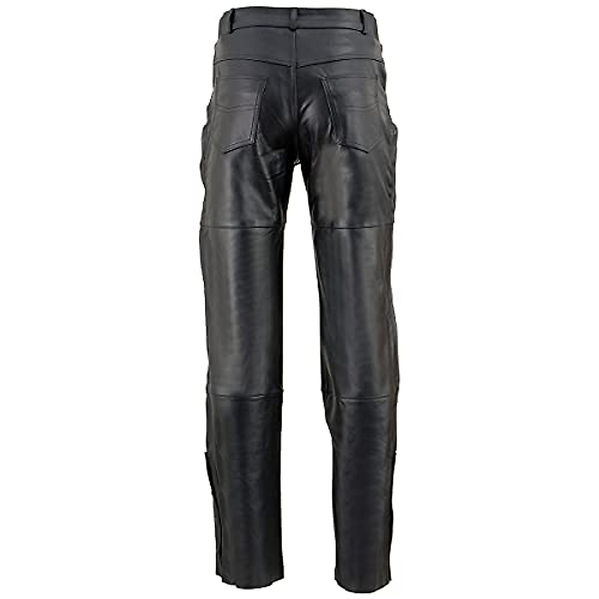 Milwaukee Leather SH1150 Men's Black Leather Motorcycle Over Pants with Jean Style Pockets - 34