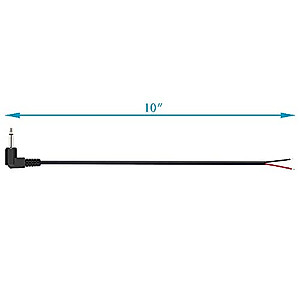 Fancasee (2 Pack) Replacement 3.5mm 90 Degree Right Angle Male Plug to Bare Wire Open End TS 2 Pole Mono 1/8" 3.5mm Plug Jack Connector Audio Cable Repair