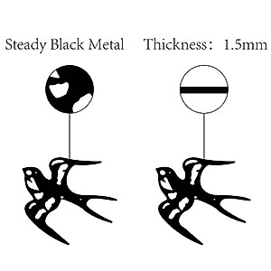 CREATCABIN Love Swallows Garden Sign Metal Wall Decor Tree Art Metal Bird Wall Art Signs Black Hanging for Christmas Halloween Home Decoration Indoor Outdoor Garden Aesthetic Bedroom 10x9inch