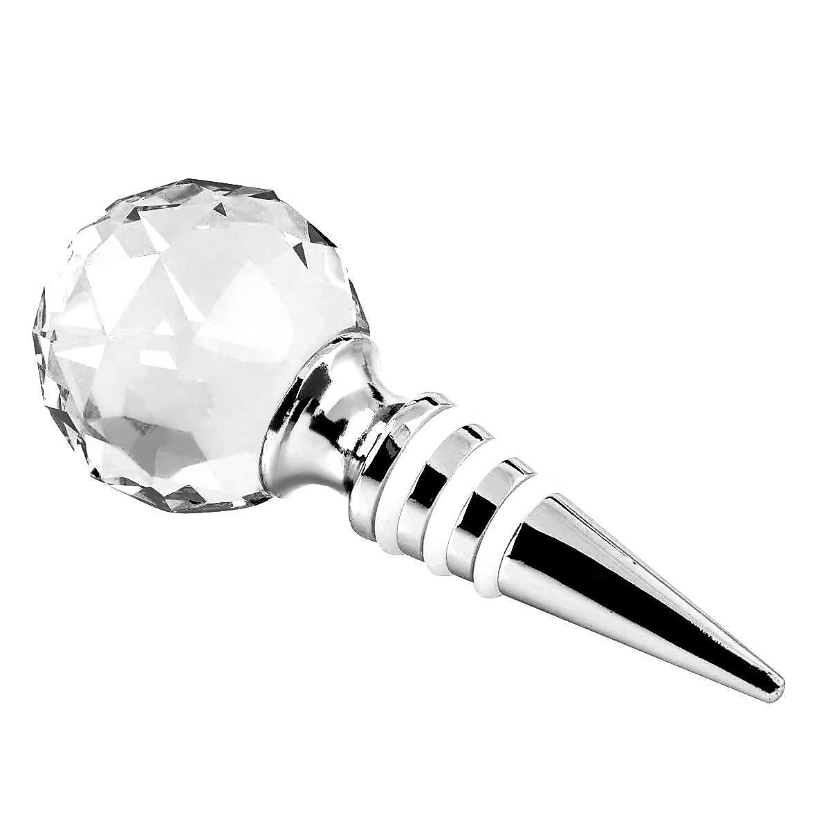 Crystal Wine Stoppers, YINUO Wedding Gift Diamond Wine Saver Wine Bottle Stopper with Gift Box - Crystal Clear