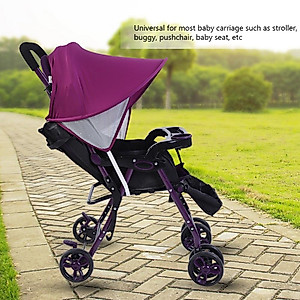 Baby Infant Stroller Sun Shade Canopy UV Protection Rays Easy Installing Sunshade Cover Awning Pushchair Universal Sunblock Strollers for Baby Prams and Buggies, Purple(Only Includes Awning)