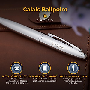 Dayspring Pens Personalized Cross Pen | Cross Calais Ballpoint Pen, Lustrous Chrome. Custom Engraved With Your Name Or Message. Gift For A Man Or Woman. AT0112-1. Customized