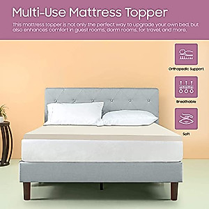 Sprign Sleep Foam Topper,Adds Comfort to Mattress, Twin, White