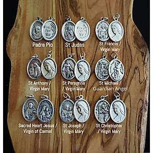 Custom Backpack Name Tags with Catholic Saint Medals - Personalized Bag Nametag