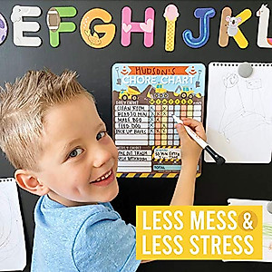 Construction Kids Chore Chart Magnetic, Reward Chart for Kids, Good Behavior Chart for Kids at Home, My Responsibility Chart for Kid, Magnetic Reward Chart for kids Behavior, Chore Chart for One Child