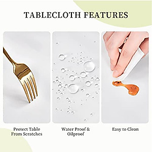 NJZOXR Basalt Stones Bamboo Fitted Tablecloth Rectangle Table Cover - Table Cloth - Fitted Table Covers for 5 Foot Tables
