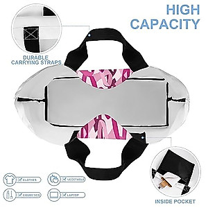 Breast Cancer Awareness Pink Ribbon Women's Tote Bag Large Capacity Shopping Grocery Reusable Shoulder Bag for Travel Picnic