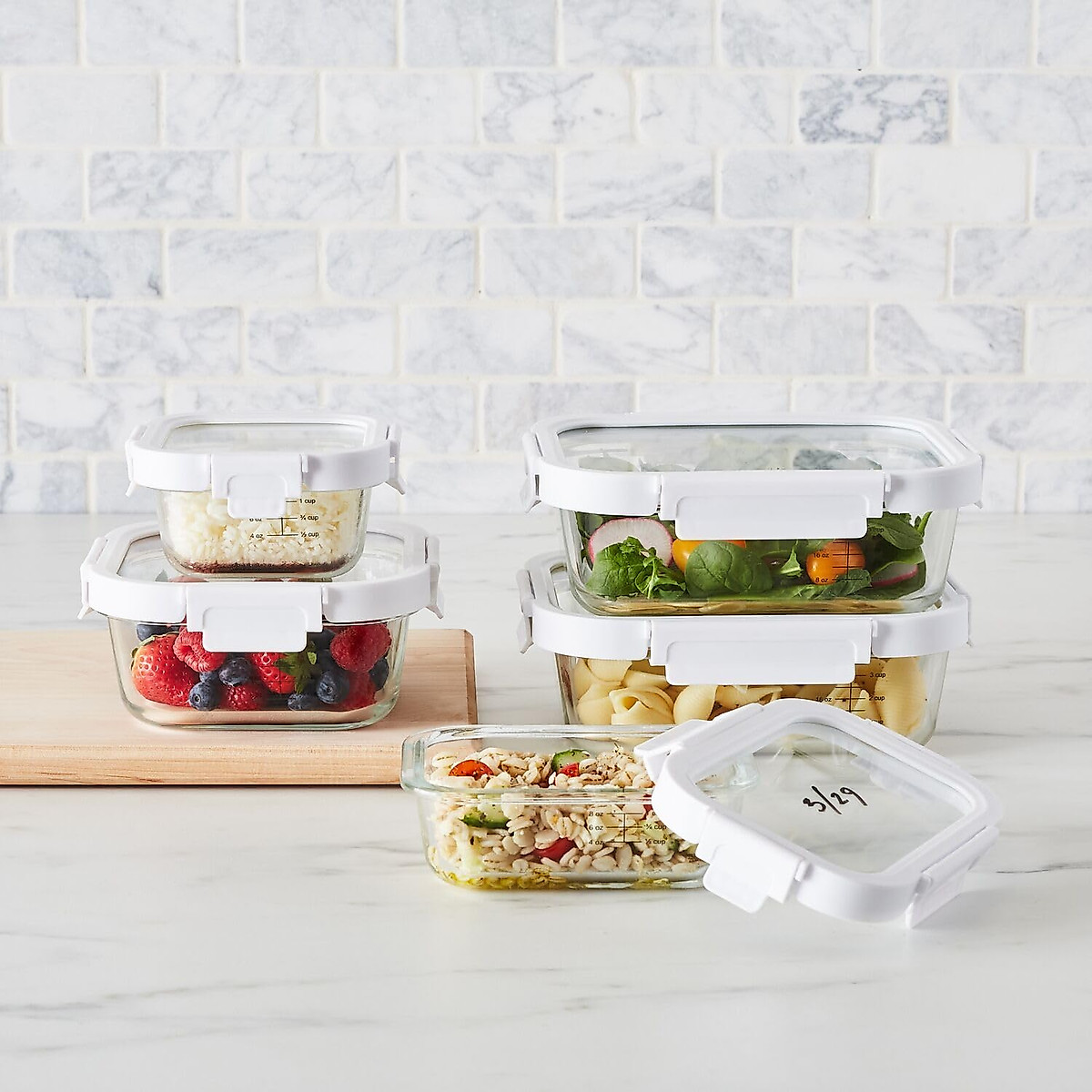 Sur La Table Glass Storage Containers, 10-Piece Set, Clear