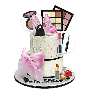 15PCS Makeup Cake Toppers Makeup Cake Decorations Birthday Cake Decorations Bridal Shower Cake Topper Makeup Birthday Party Supplies