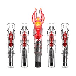 Letszhu 5 PCS Archery Nocks Lighted Nocks .244 inch/6.20mm Inner Diameter for Target Shooting Hunting