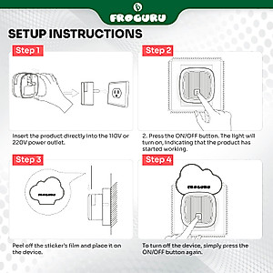 FROGURU Plug in Fly Trap Indoor with 14 Sticky Refills (2-Pack) - Easy to Use Odorless Indoor Fly Trap for Home with Yellow LED Light - Traps Insects Like Fruit Flies, Mosquitoes, Gnats, Moths, etc.