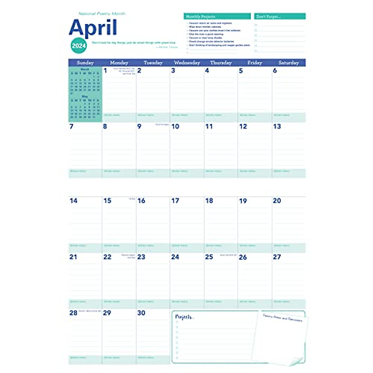 2024 Amy Knapp's Big Grid Family Organizer Wall Calendar: 17-Month Giant Fridge Calendar for Mom with 175+ Stickers (Hanging Family Plan Calendar, Thru December 2024)