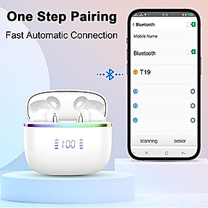 Wireless Earbuds, Bluetooth 5.3 Headphones with 40H Playtime, Bluetoth Earbuds with Premium Sound Deep Bass, In-Ear Wireless Earphones with Mic for Android iOS, Super Light & Portable, IP7 Waterproof