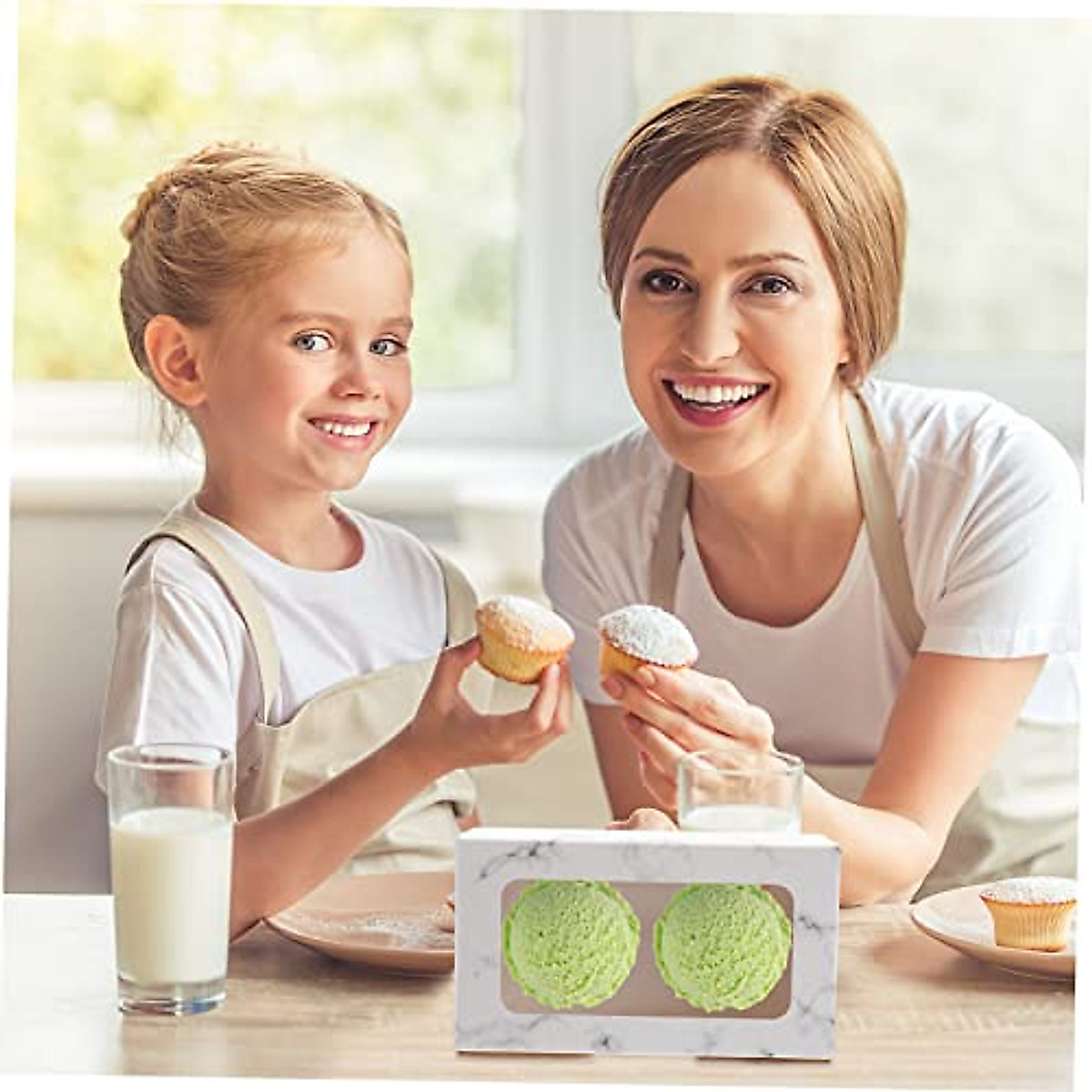 Abaodam 10pcs Box Cake Box Cupcake Carrying Case Cupcake Takeout Container Cupcake Container Bakery Cupcake Holder Cookie Carrier with Lid Cake Containers Paper White Suitcase Egg Tart