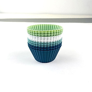 12Pcs Silicone Cake Mold Round Shaped Muffin Cupcake Cups DIY Cooking Dessert Cake Decorating Tools